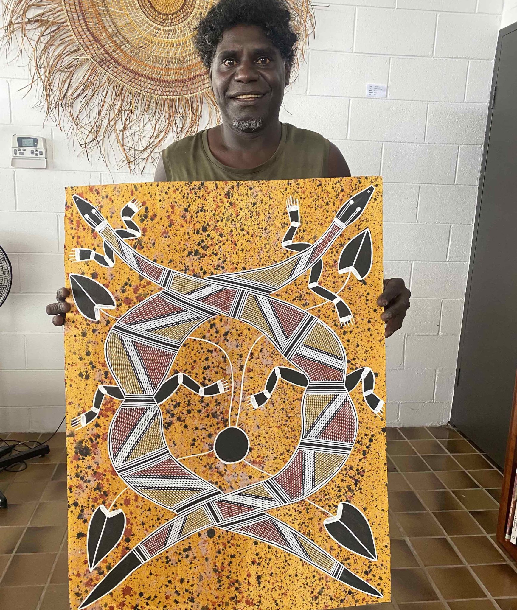 Allan Namaniyuo - Water Goannas - Songlines Australia | Aboriginal Art ...